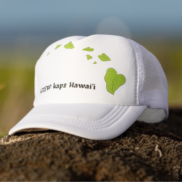 Accessories | Keiki Kapz White Kalo Trucker Hat | Poshmark
